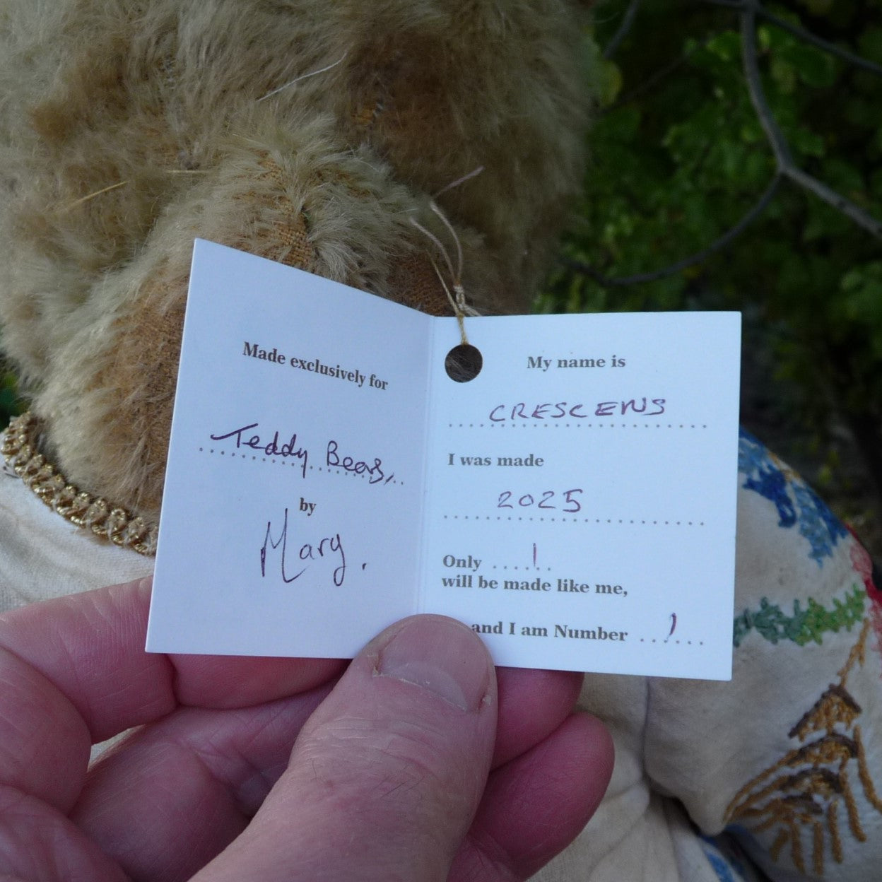 Crescens by Mary, Forget-me-Not Bears, England – Teddy Bears